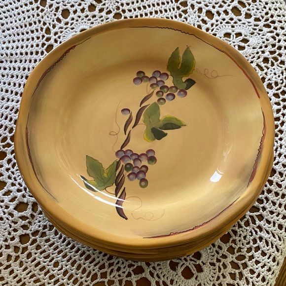 clay art | Dining | Elegant Grape Vine Dinner Plates Set Of 5 | Poshmark